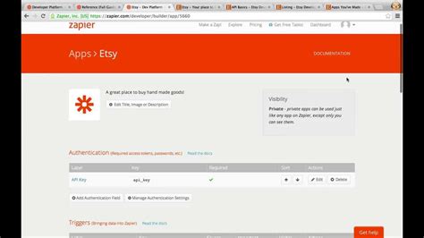 zapier developer platform example etsy youtube