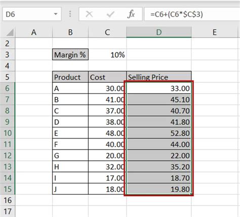 How To Calculate Selling Price From Cost And Margin Spreadcheaters