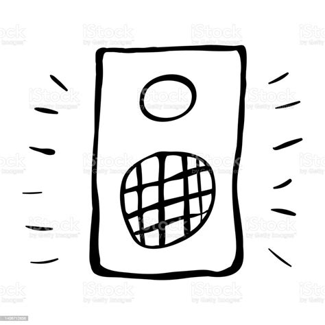 음악 스피커 단일 손으로 그린 요소 새해 크리스마스 생일 결혼식의 특별 이벤트에 대한 낙서의 벡터 일러스트 레이 션 인사말 엽서 포스터 디자인 개념에 대한 스톡 벡터 아트