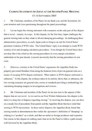 FREE Closing Statement Samples To Download