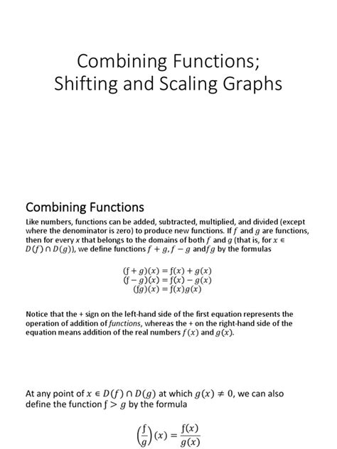 combining functions shifting and scaling graphs pdf function