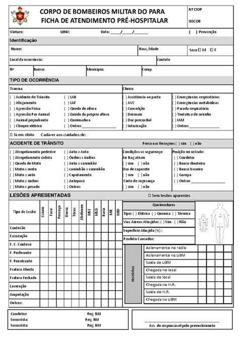 Rae Relatorio De Urgencia E Emergencia Corpo De Bombeiros Militar