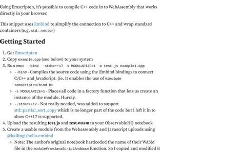 Webassembly Via Emscripten Jcarson Observable