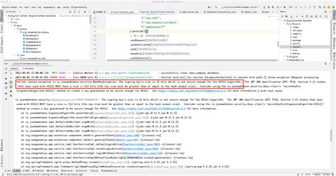 Jwt 认证报错：curityweakkeyexceptionthe Signing Keys