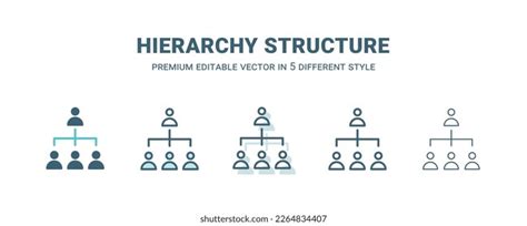 Hierarchy Structure Icon 5 Different Style Stock Vector Royalty Free 2264834407 Shutterstock