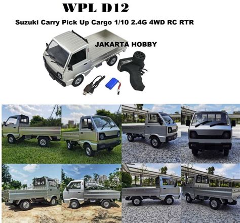 Wpl D12 D 12 D12 Mini Rc Suzuki Carry Pick Up Cargo Mobil Pick Up Sayur 1 10 1 16 2 4g 2wd Rtr