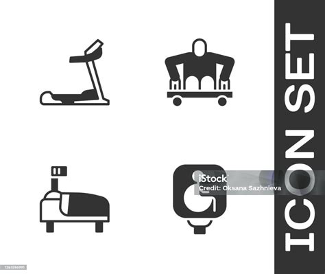 장애인 휠체어 러닝머신 기계 병원 침대 및 남자 를 다리가 앉아 아이콘없이 설정합니다 벡터 건강 진단에 대한 스톡 벡터 아트 및 기타 이미지 Istock
