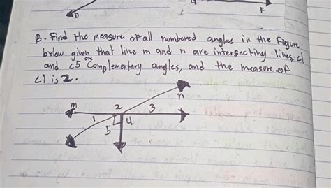 B Find The Measure Of All Numbered Angles In StudyX