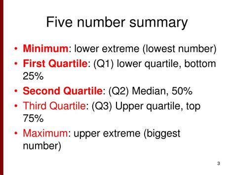 ppt 1 3 five number summaries and box plots powerpoint presentation