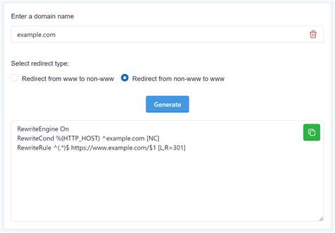 Htaccess Redirect Generator Tooziz