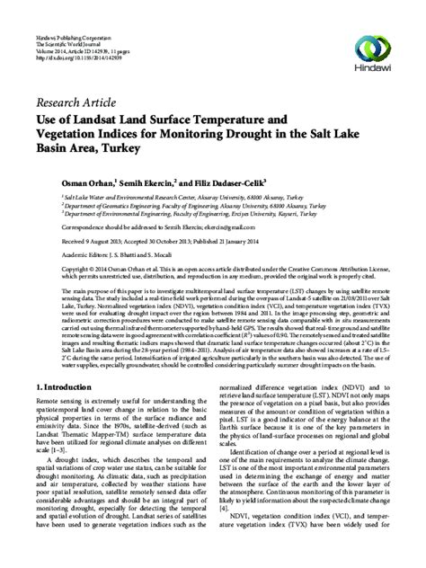 Pdf Use Of Landsat Land Surface Temperature And Vegetation Indices For Monitoring Drought In
