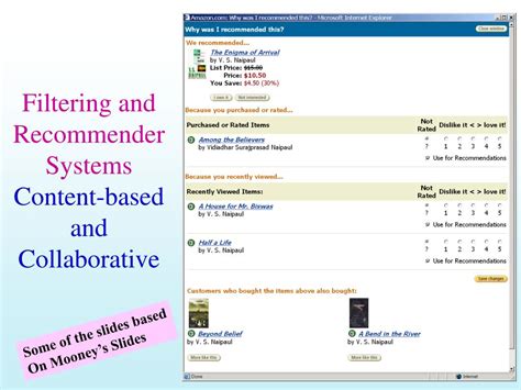 Ppt Filtering And Recommender Systems Content Based And Collaborative Powerpoint Presentation