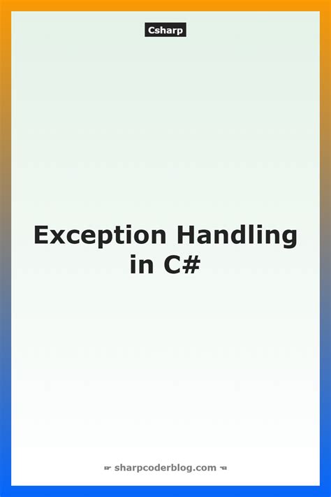 Exception Handling In C Programming Languages Language Development