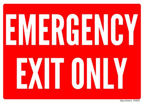 Emergency Exit Only SignVinyl Sticker Size W X H Set Of Pcs Lazada PH