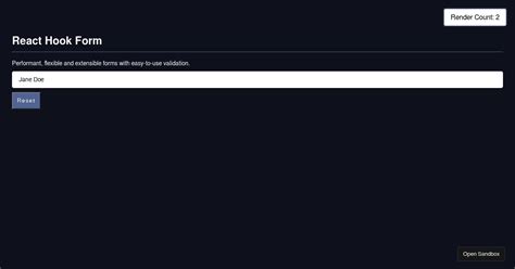 Rhf Reset Codesandbox