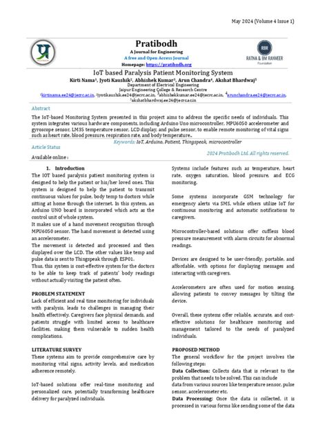 Iotbasedparalysispatientmonitoringsystem Pdf Monitoring Medicine Internet Of Things