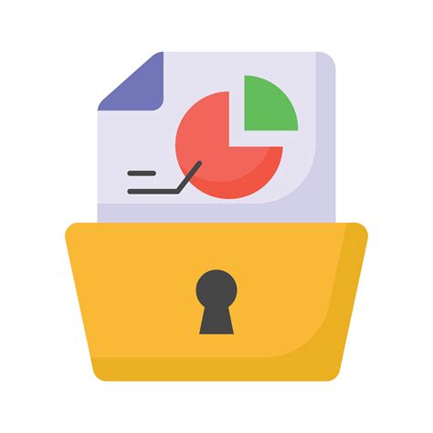 Pie Chart On Page With Keyhole Showing Concept Vector Of Secure Data