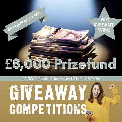 £8000 Prize Fund £1000 Jackpot + 46 Instant Wins & £100 For Lucky ...