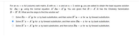 Solved For An M X N Full Column Rank Matrix A With M N Chegg Com