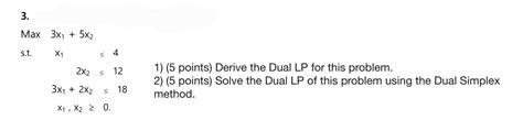 Solved 1 5 Points Derive The Dual Lp For This Problem 2
