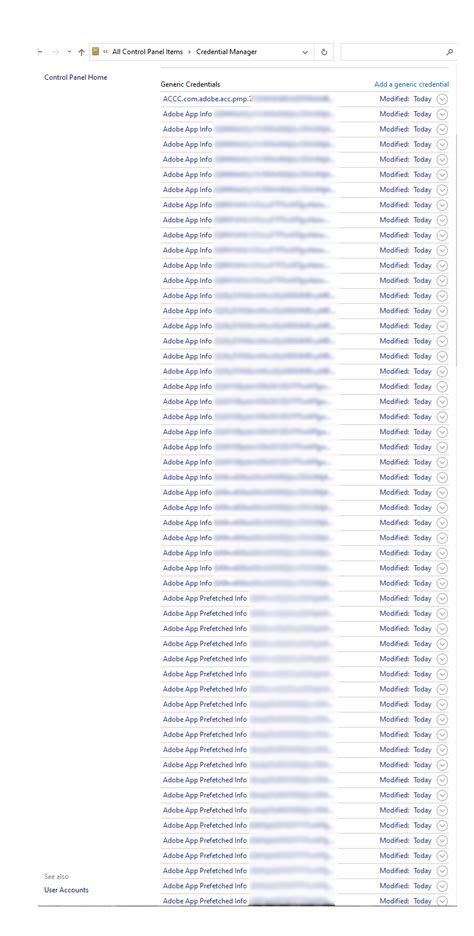 Windows Credentials Generic Credentials 256 Entry Limit · Issue 6639