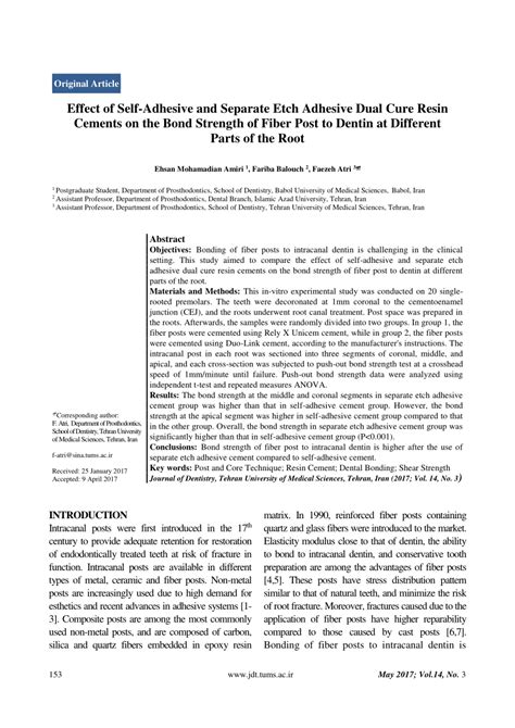 Pdf Effect Of Self Adhesive And Separate Etch Adhesive Dual Cure Resin Cements On The Bond