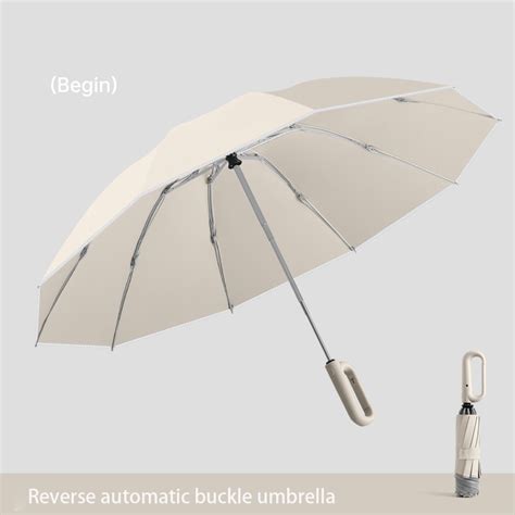Easy Carry 10ribs Automatic Reverse Folding Umbrella With Hook Loop