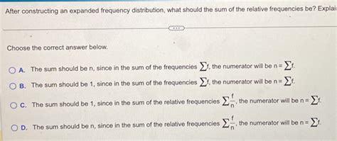 solved after constructing an expanded frequency distribution what