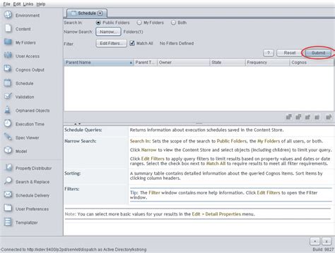 Find Schedules Associated With Cognos Reports Motio