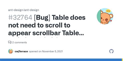 Bug Table Does Not Need To Scroll To Appear Scrollbar Table无需滚动出现滚动条