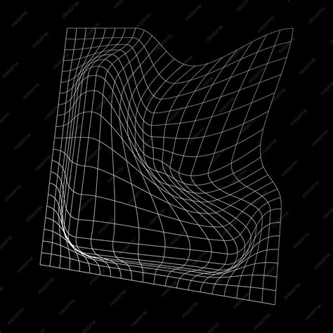 Premium Vector Retrofuturistic Perspective Liquid Distorted Grid