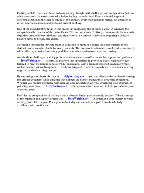 Phd Thesis Abstract Sample Pdf