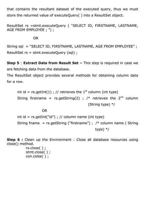 Chapter6 Database Connectivity Pdf Databases Computer Software And Applications
