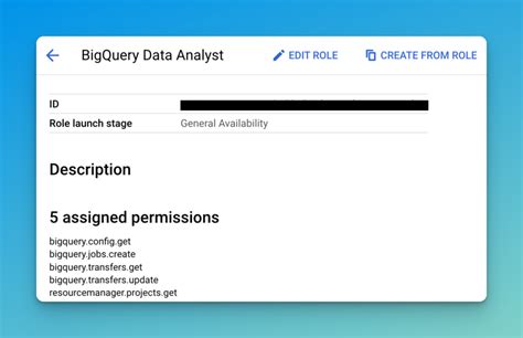 bigquery what permissions do i need analytics ninja