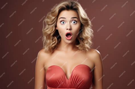 Premium Photo Shocked Expression Of Caucasian Woman
