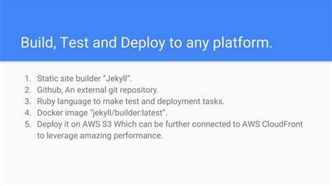 Microsoft Azure Pipeline Docker Amazon S3 Jekyll Github Ppt