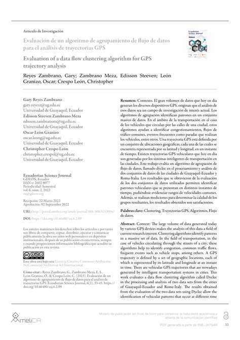 Pdf Evaluation Of A Data Flow Clustering Algorithm For Gps Trajectory Analysisevaluación De Un