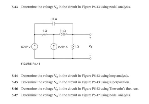 solved 5 43 ﻿determine the voltage v0 in ﻿the circuit in