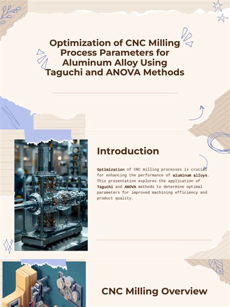 Slidesgo Optimization Of Cnc Milling Process Parameters For Aluminum Alloy Using Taguchi And