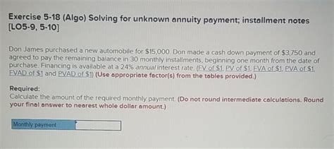 solved exercise 5 18 algo solving for unknown annuity