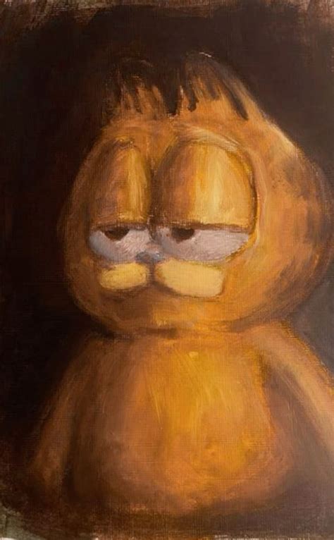 Grungey Garfield Garfield Drawing Realistic Garfield Portrait