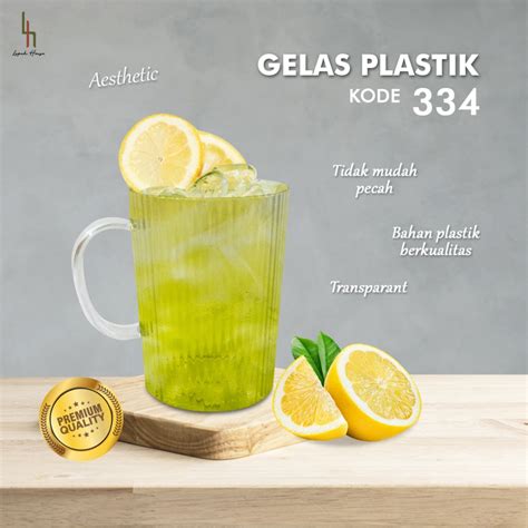 Jual Gelas 334 Gelas Plastik Bening Gelas Motif Garis Gelas Es