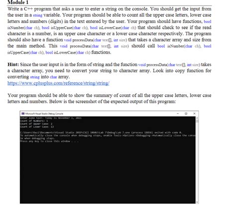 Solved Module 1 Write A C Program That Asks A User To