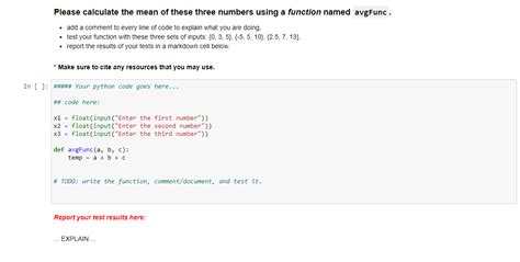 Solved Exercise A Function For Average Remember The