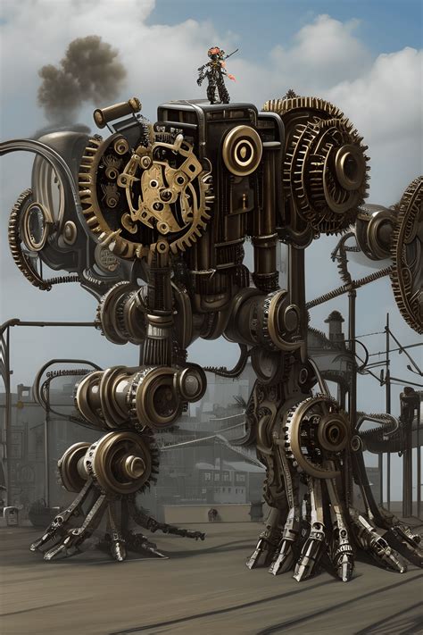 Giant Steampunk Robot · Creative Fabrica