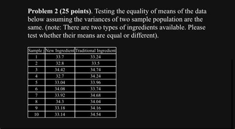 solved problem 2 25 points testing the equality of means