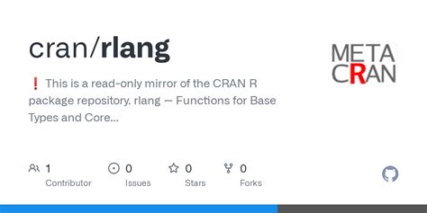 Github Cranrlang Exclamation This Is A Read Only Mirror Of The Cran R Package Repository