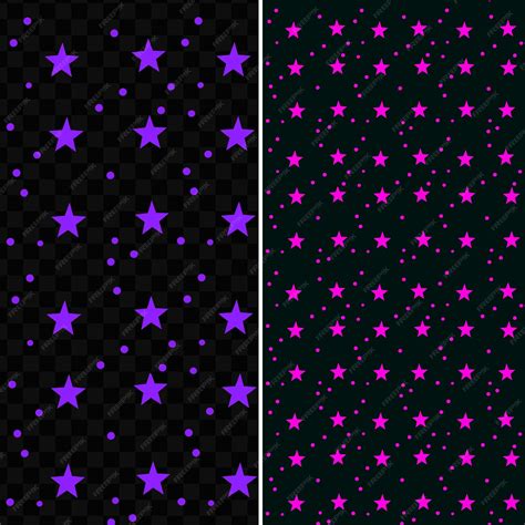 Premium Psd A Set Of Purple Stars And Black Stars With A Black Background