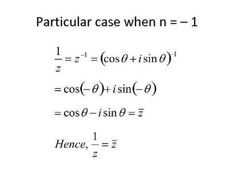 Complex Numbers De Moivre S Theorem Applications Of De