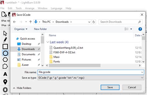 export gcode file directly to octoprint lightburn software